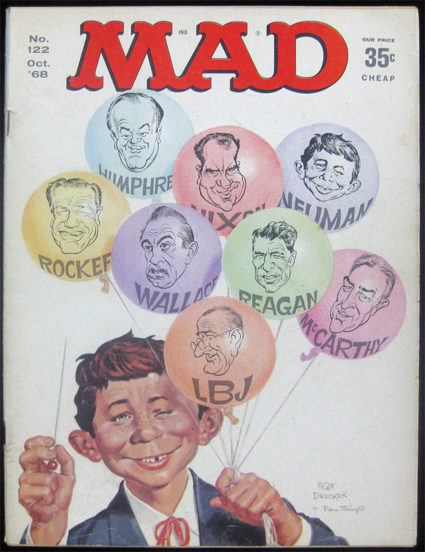 Mad Magazine #122 - October 1968 - Presidential Election LBJ Nixon ...